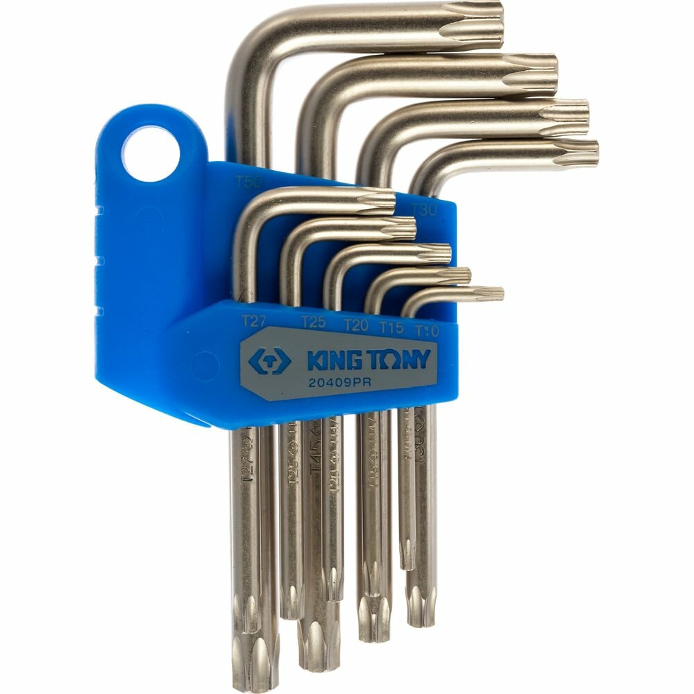 Набор Г-образных ключей TORX KING TONY T10-T50 с отверстием 9 предметов 20409PR