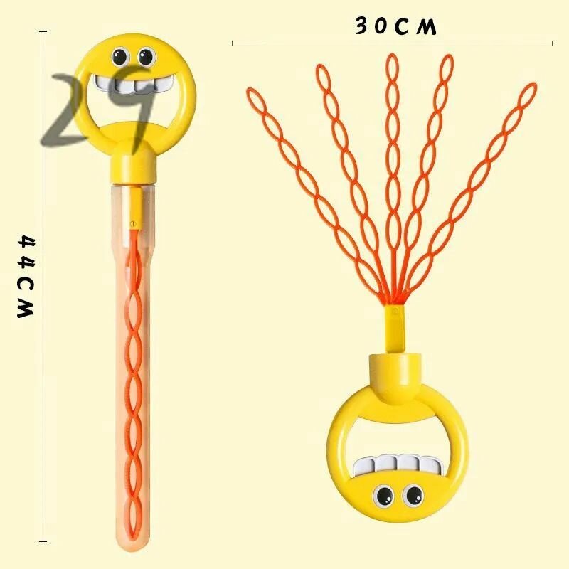 Волшебная палочка-смайлик с 5 лапками, 32 отверстиями и 10 пузырьками жидкости