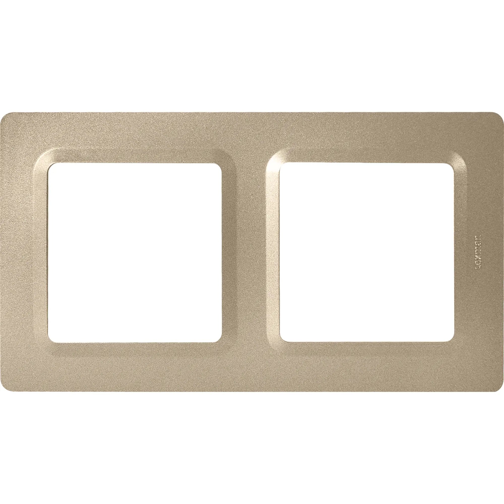 Рамка для розеток и выключателей Lexman Lilian Modern 2 поста цвет шампань