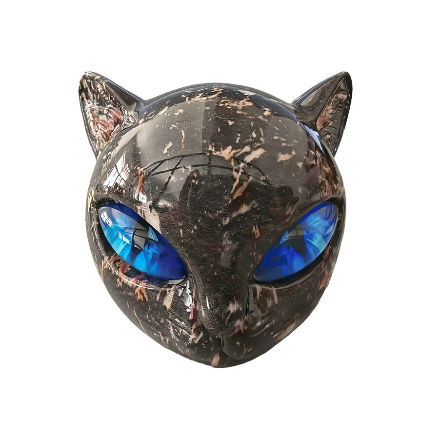 Скульптура черного кота из камня, роскошная скульптура черного кота из камня, элегантная из смолы