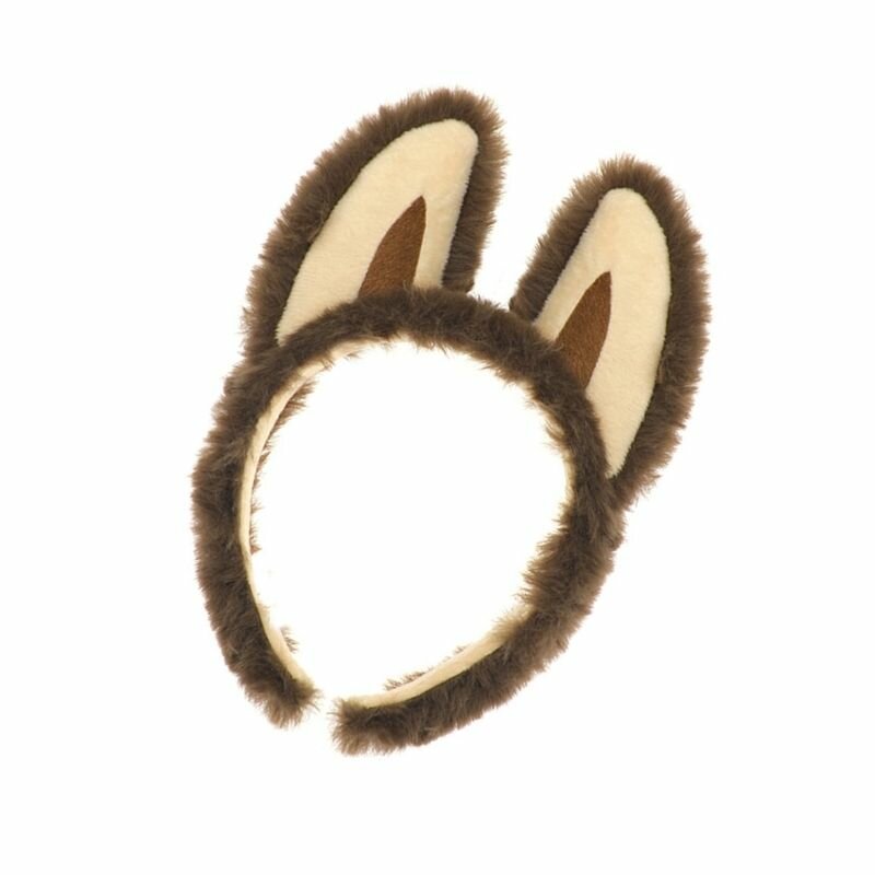 Забавная плюшевая повязка на голову С Ушками эльфа лабубу-коричневый