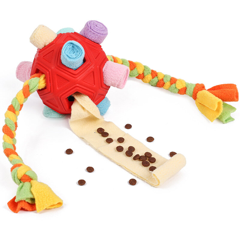 Новая игрушка для собак, мяч для нюхания, мяч для выдачи еды, головоломка, медленный кормушка, интерактивная жевательная игрушка для тренировки кошек и собак