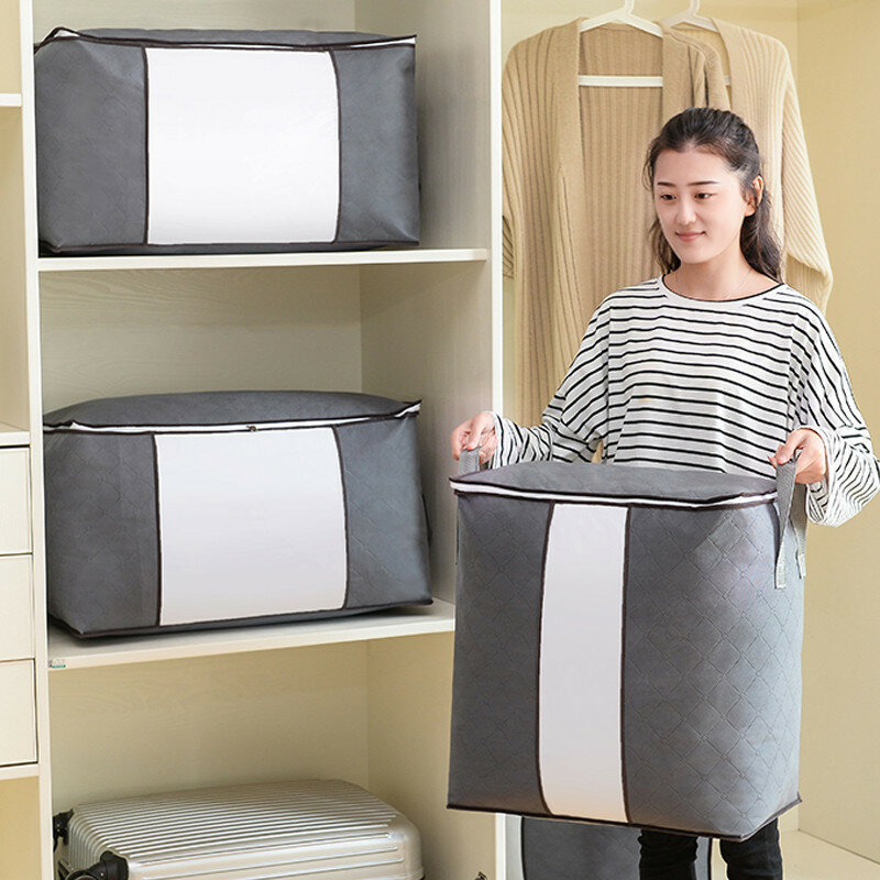 Сумки для хранения одежды для организации хранения одеял и пледов, утолщенные большие тканевые сумки для упаковки