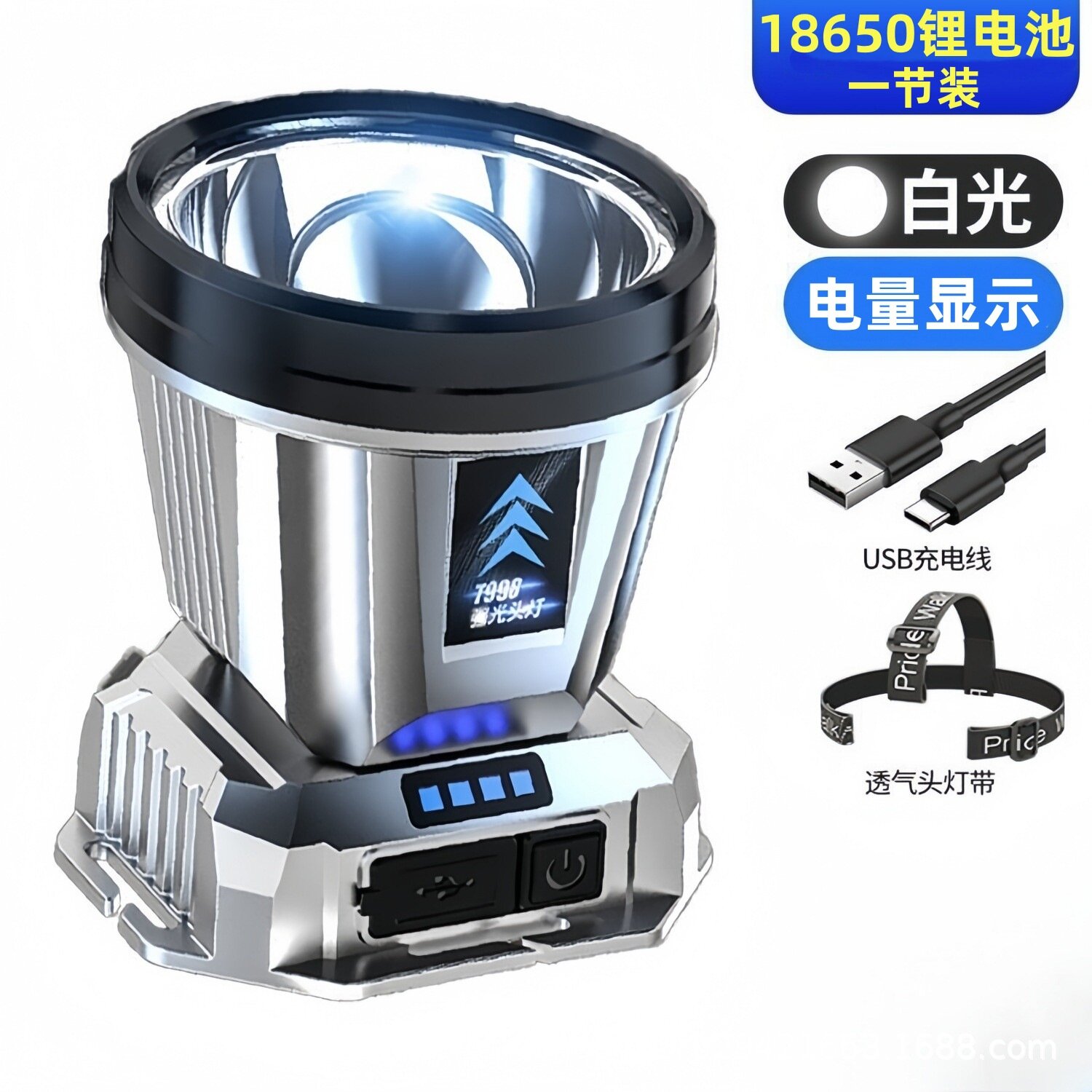 Налобный фонарь с сильным светом, дальнобойный, перезаряжаемый, водонепроницаемый, ультраяркий шахтерский фонарь на