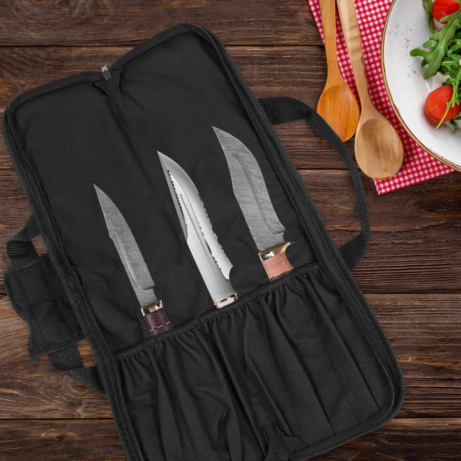 Кейс для Ножей из Красной Оксфордской Ткани, Легкий и Портативный, 1Шт