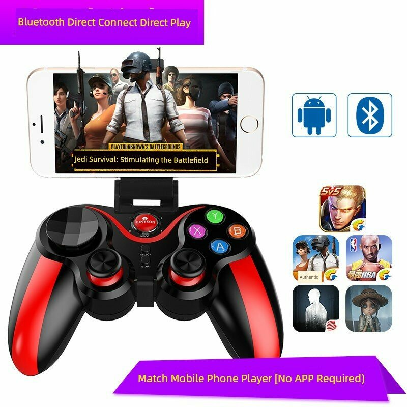 Красный беспроводной геймпад с подставкой для ПК ТВ Minecraft PUBG, Bluetooth 2.4 ГГц, легкий эргономичный дизайн для