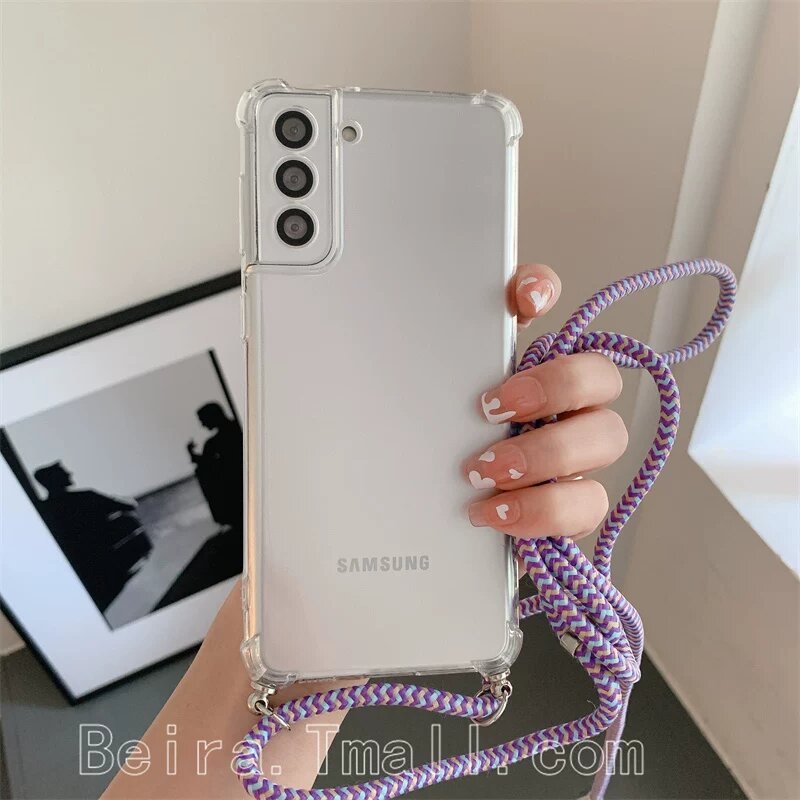 Чехол-брелок F52 для телефона, подходит для Samsung A53 5G, с ремешком на шею, защитный чехол для A33, прозрачный чехол