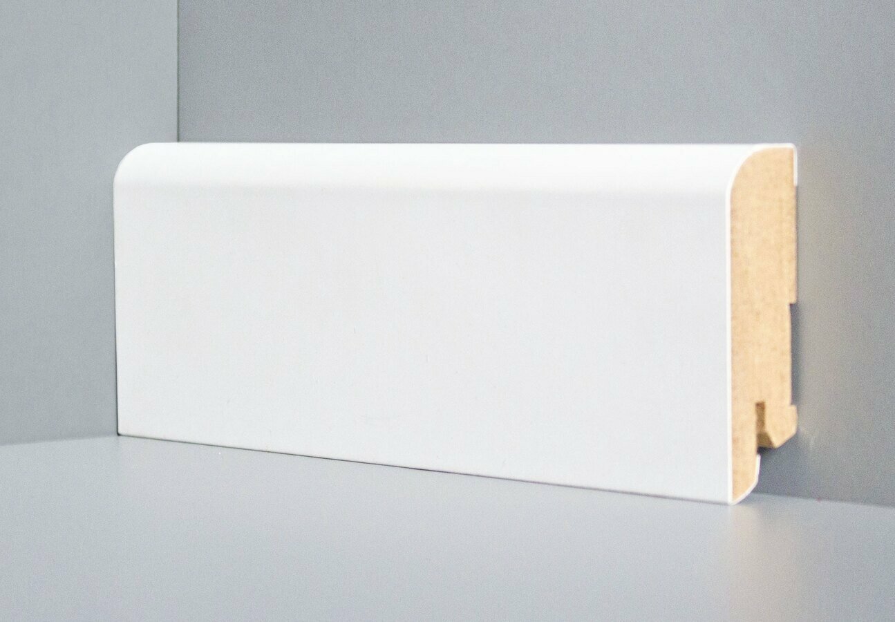 Плинтус Deartio МДФ White U 102 - h 60 мм, 1 шт.