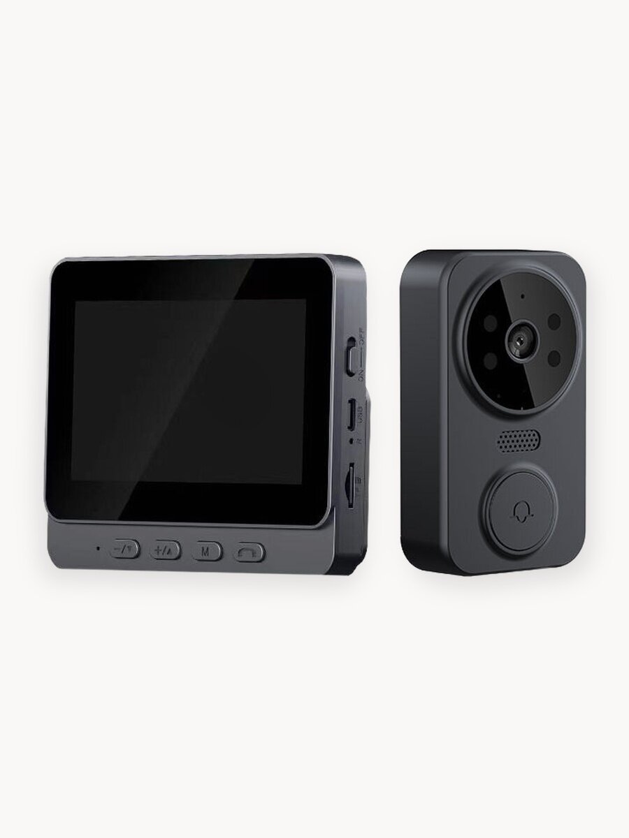 Видеодомофон LEEDOAR, с экраном, ночной режим, беспроводной, IP64, черный