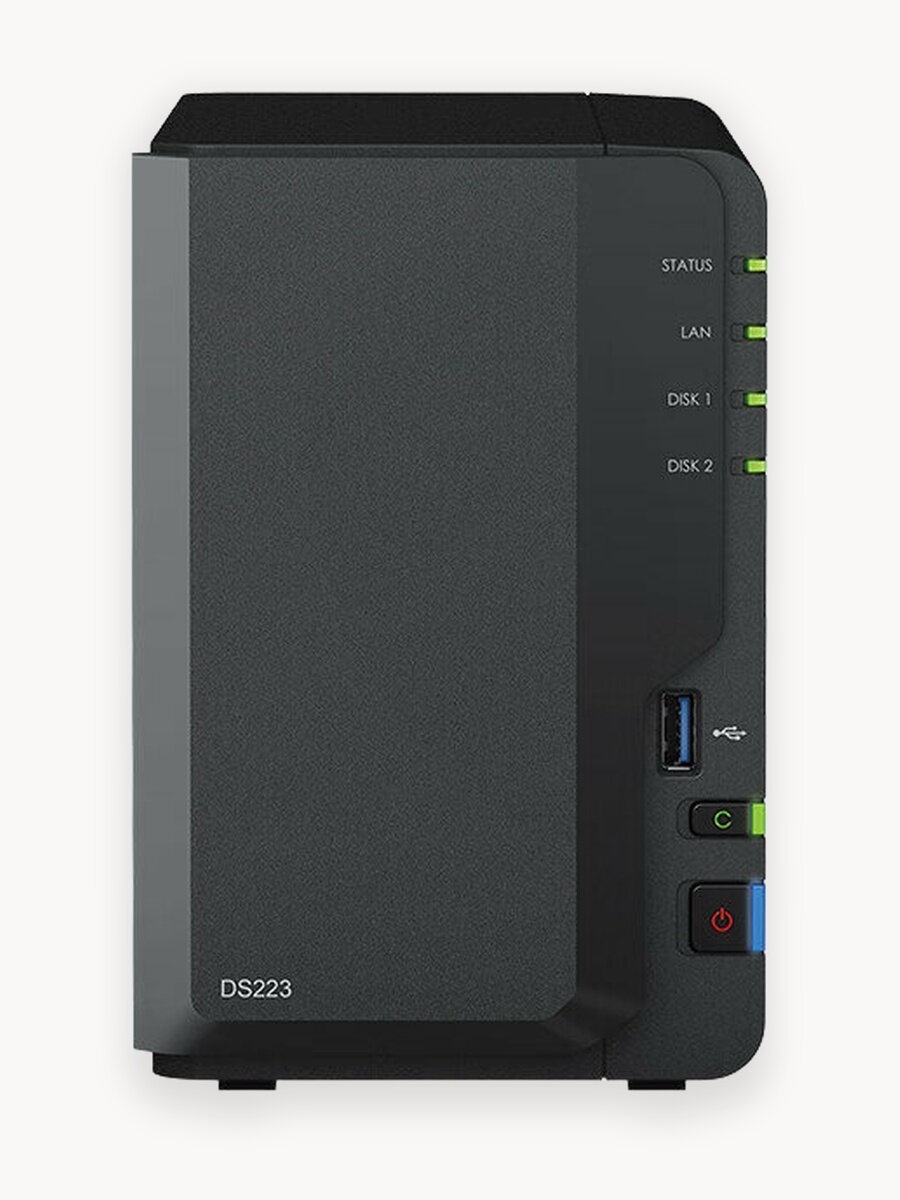Synology DS223 Quad-Core 2-Bay NAS Network Storage Private Cloud Smart Album File Auto-Sync