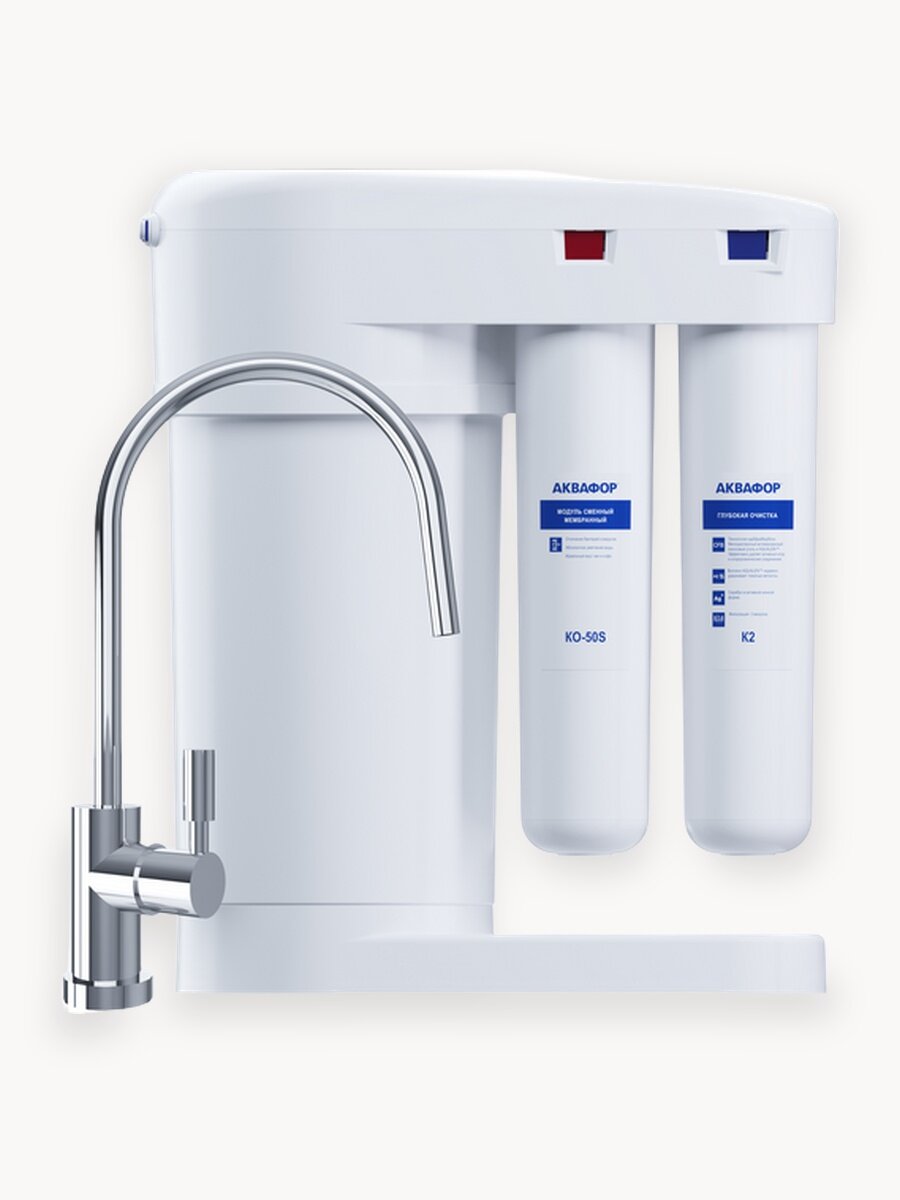 Автомат питьевой воды с системой обратного осмоса Аквафор Морион DWM-101S (с краном) в комплекте с TDS-метром.