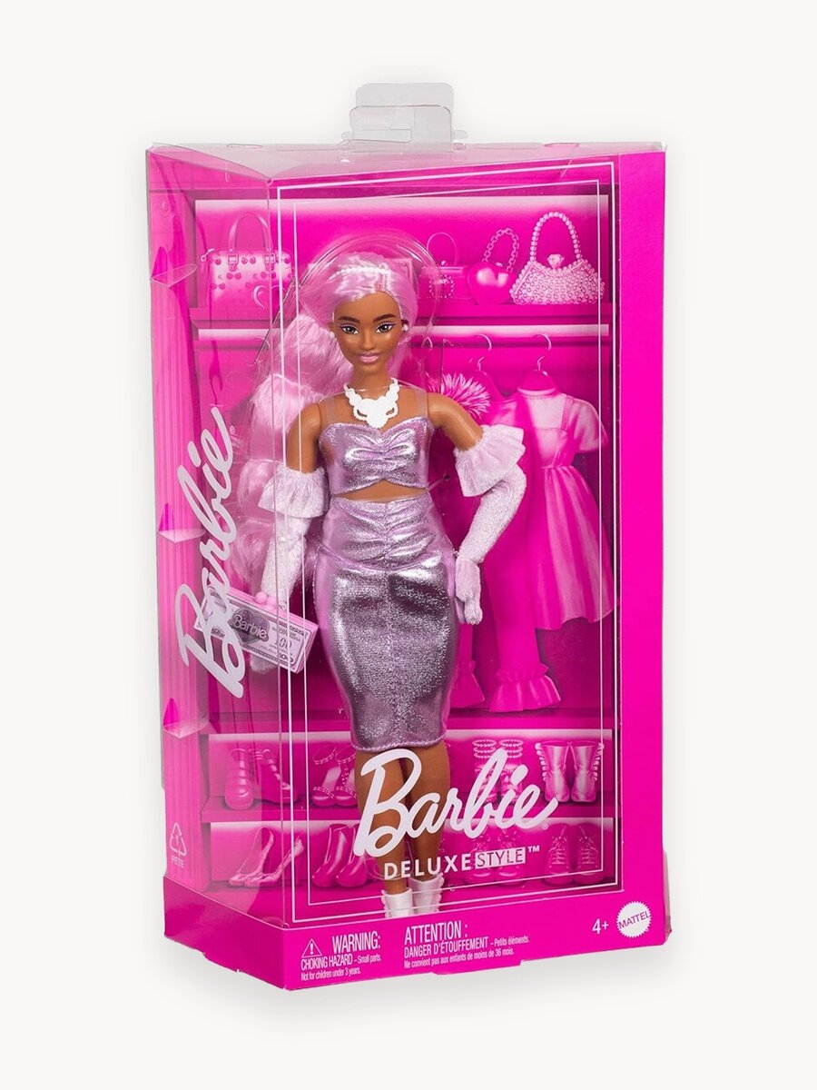 Mattel Barbie Deluxe Style HYV25 шарнирная кукла Барби с розовыми волосами