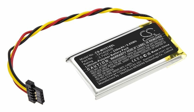 Аккумулятор Cameron Sino для видеорегистратора Mio MiVue 688, 518, 508, 568, 698, 538, 618, 588, 658, 528, p/n: TPC402035, 230мАч