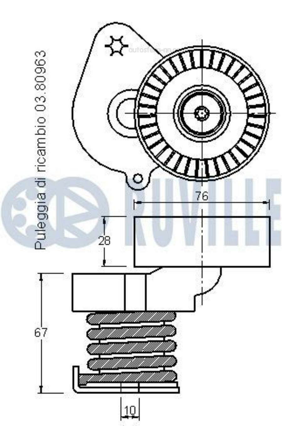 RUVILLE 541660 Натяжитель поликлинового ремня MERCEDES-BENZ: C-CLASS (W204)
