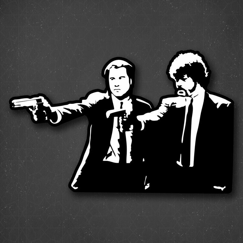 Наклейка на авто "Криминальное чтиво - Винсент и Уоллес" 24x15 см