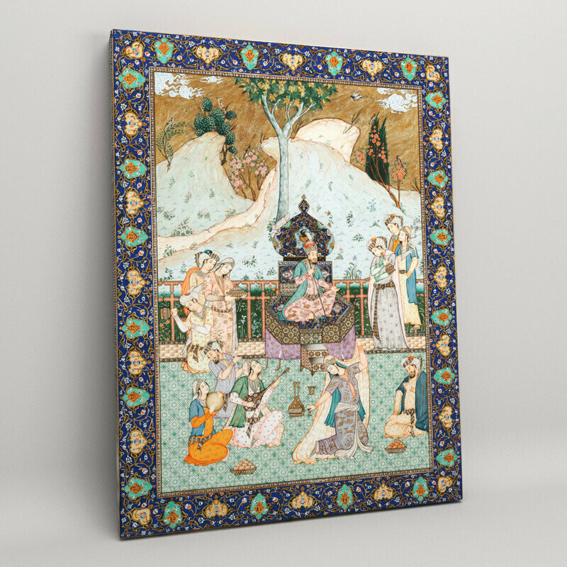 Картина на холсте (интерьерный постер) "Старинный гобелен", с деревянным подрамником, размер 22x30 см