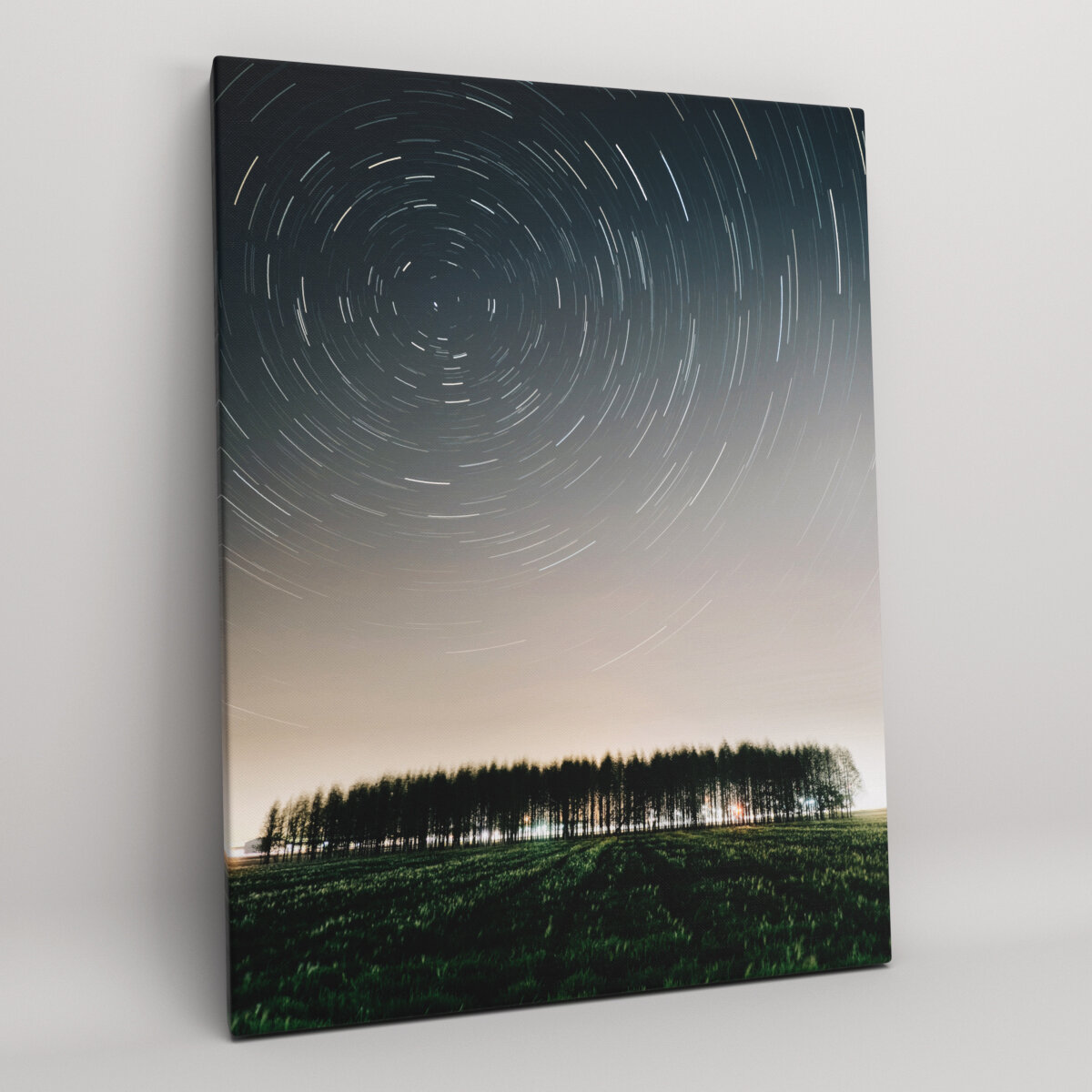 Картина на холсте (интерьерный постер) "Сумеречное небо - звезды" космос, с деревянным подрамником, размер 30x40 см