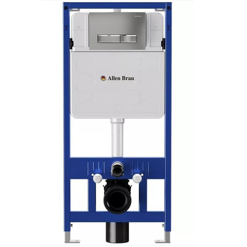 Инсталляция для унитаза Allen Brau Pneumatic 9.11100.20 с кнопкой 9.20003.00 хром