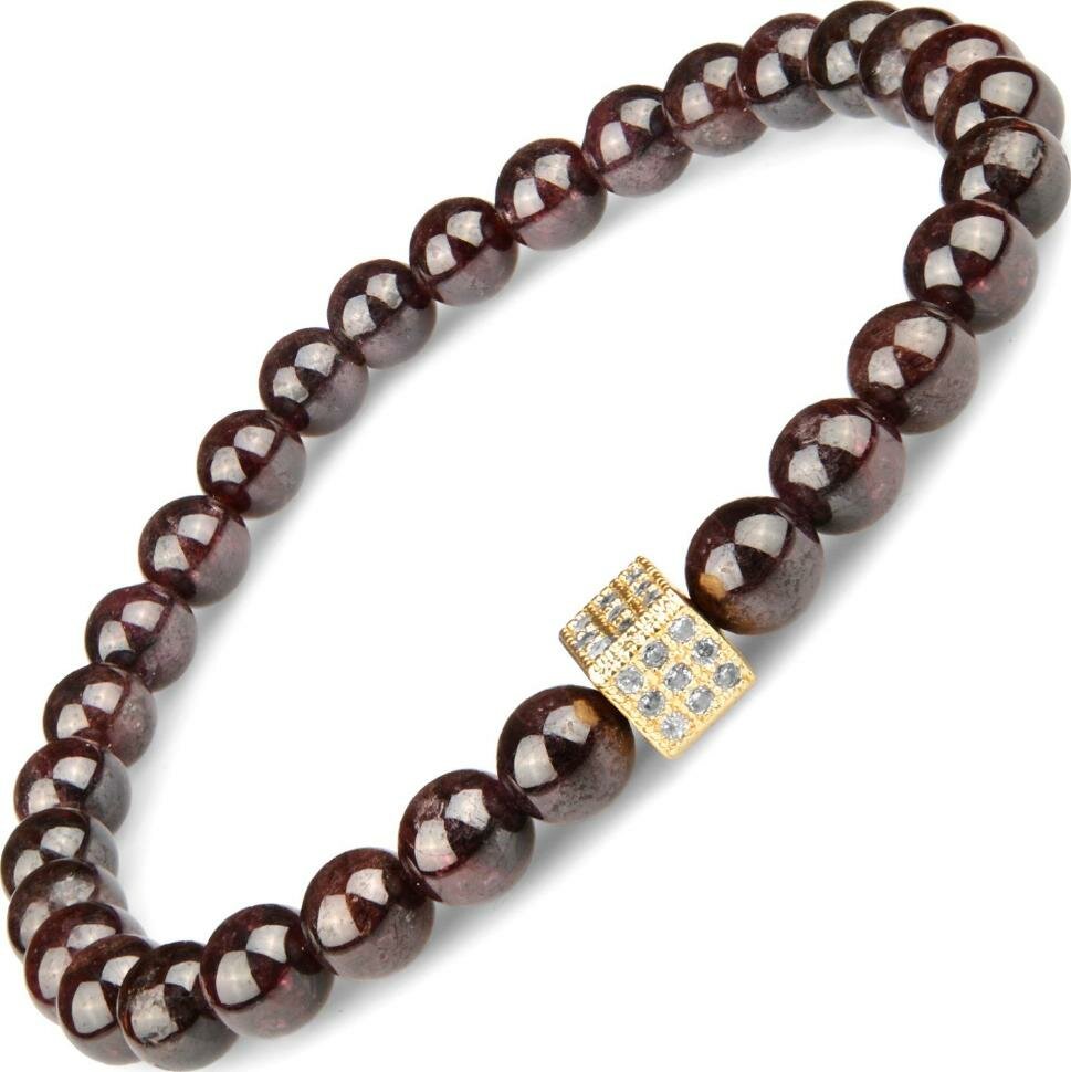 Браслет, гранат, фианит