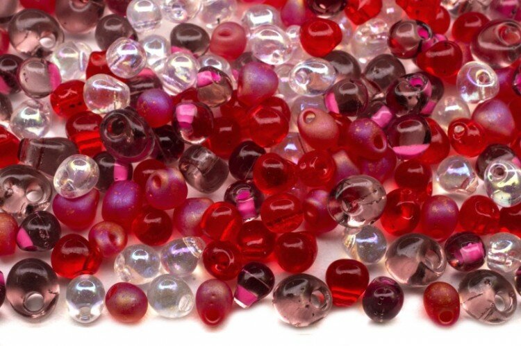 Бисер MIYUKI Drops 3,4мм MIX05 клубничные поля, микс Strawberry Fields, 10 грамм