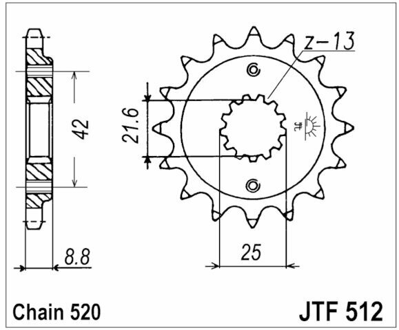 Звезда ведущая (передняя) JTF512-17