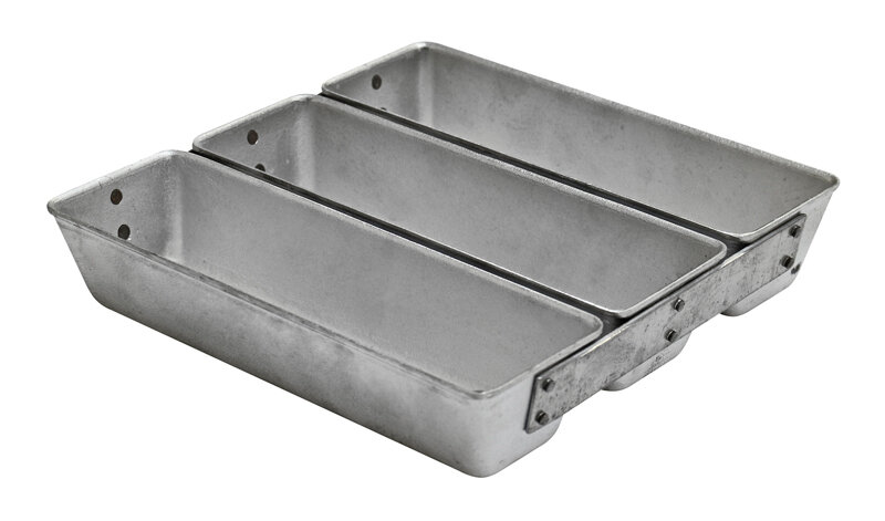 Форма для выпечки хлеба прямоугольная 3Л 27,5х8,5х5,5см 3-х секционная литой алюминий