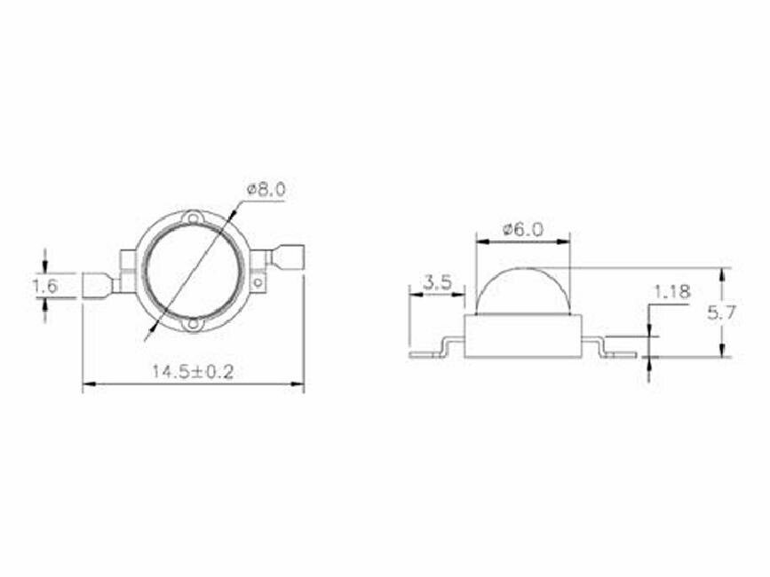 Светодиод инфракрасный 1Вт BEELED BLD-HP001IR920-E42