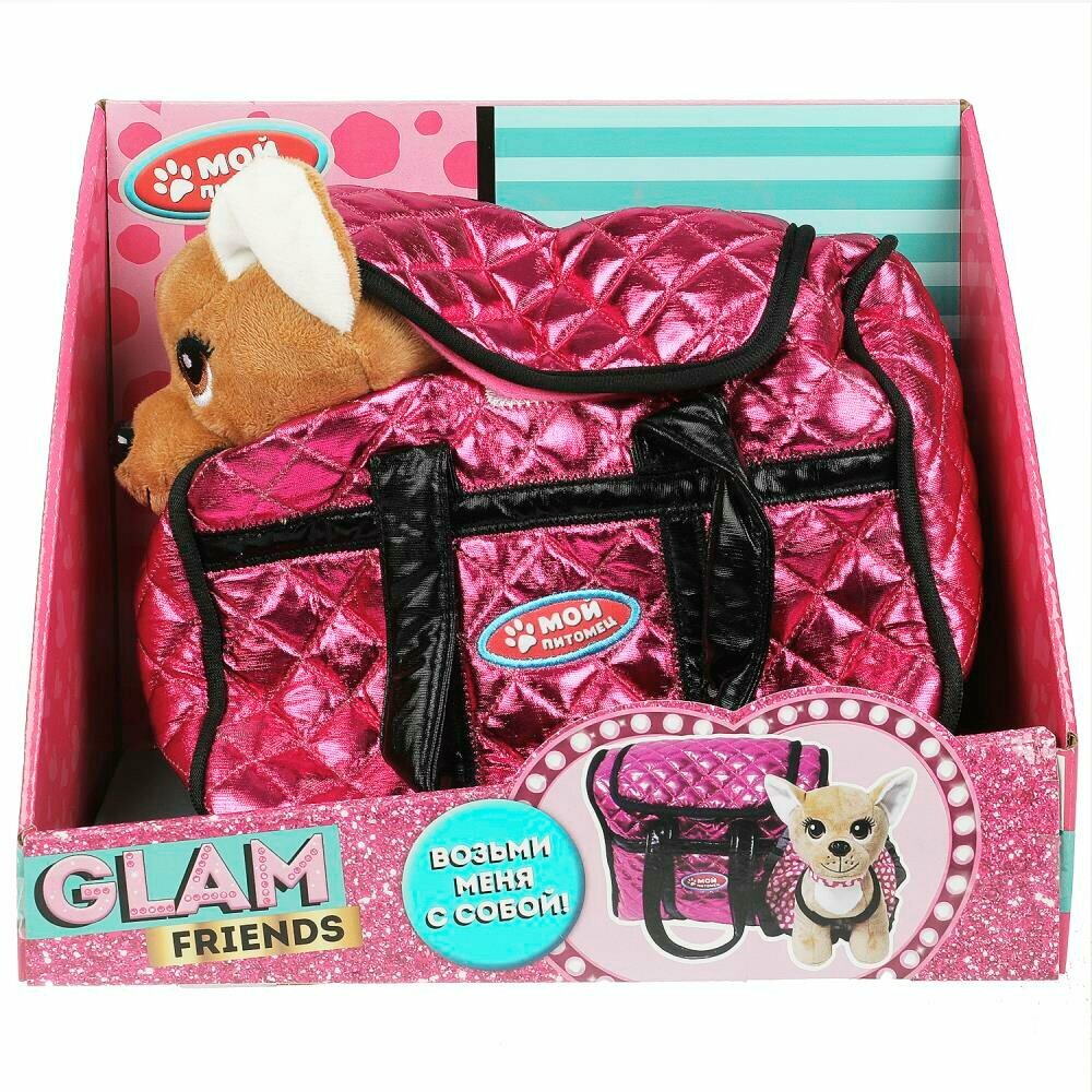 Мягкая игрушка чихуахуа, 20 см. в сумочке МОЙ питомец CT-AD222883-20C