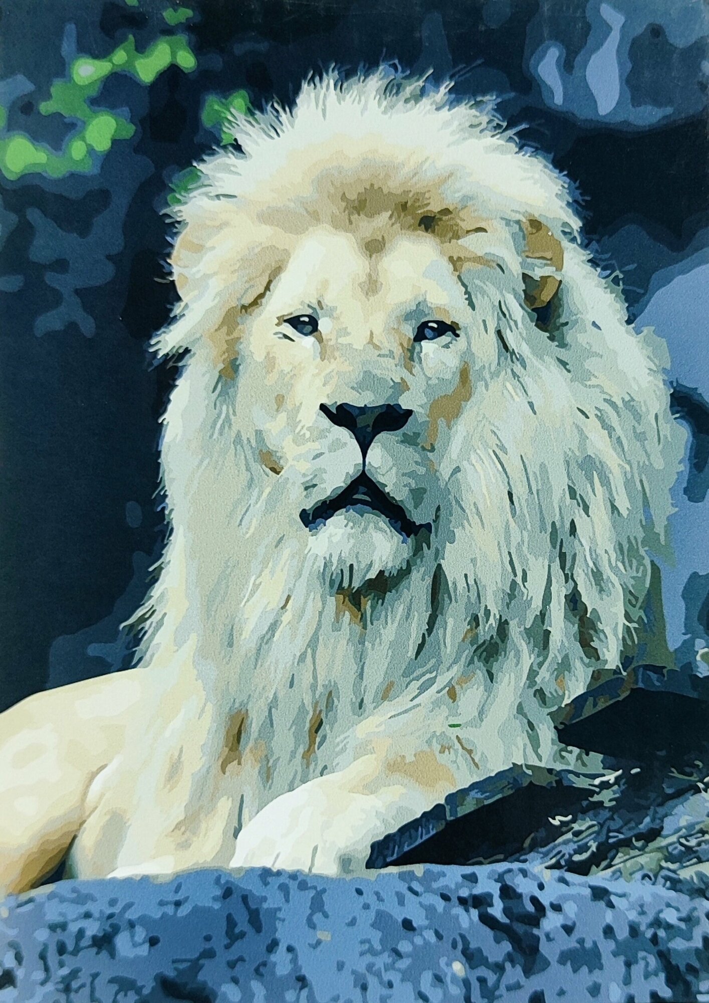 Картина по номерам "Лев и львица" 40 х 50 царь зверей, король лев, белый лев