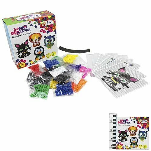 Термомозаика Животные и птицы (2 игровых поля, фишки, 4 картинки, магнитная лента, в коробке, от 5 л