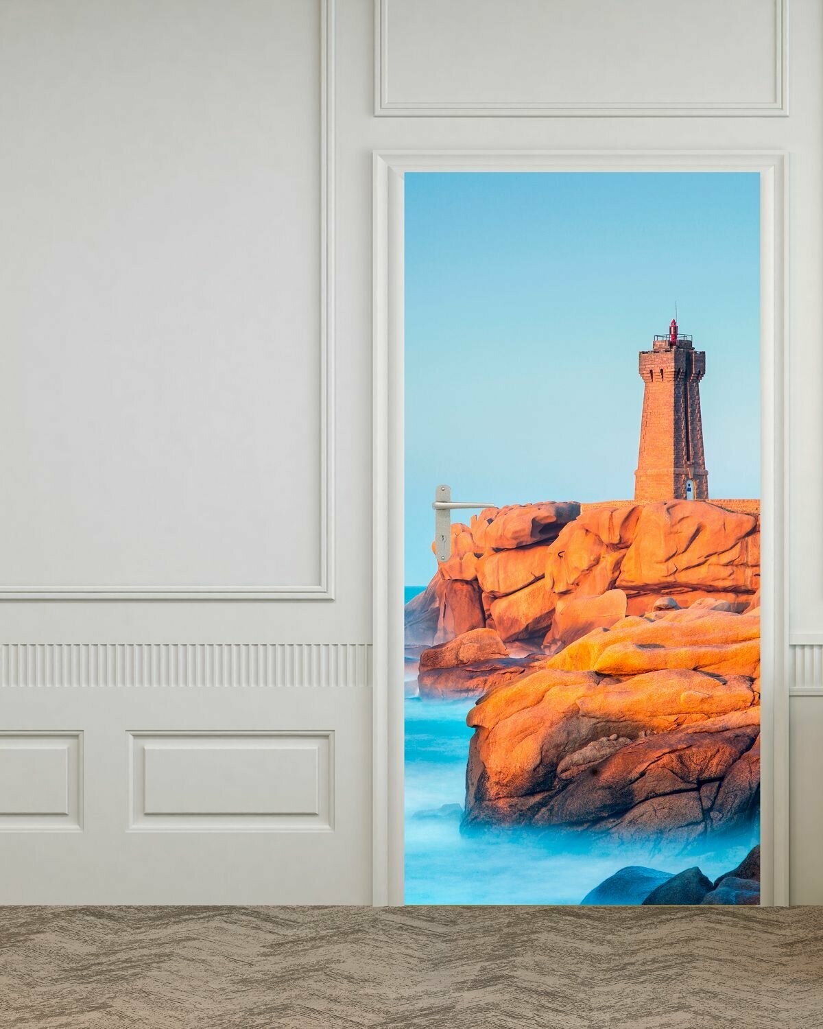 Фотообои 3d на двери самоклеющиеся HARMONY Кирпичный маяк 97х202 см HDD-164 фото обои на стену 3д