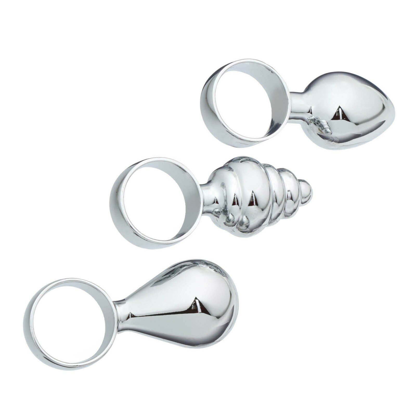 Анальная пробка с кольцом, набор 3 штуки, d=25;23;23 мм