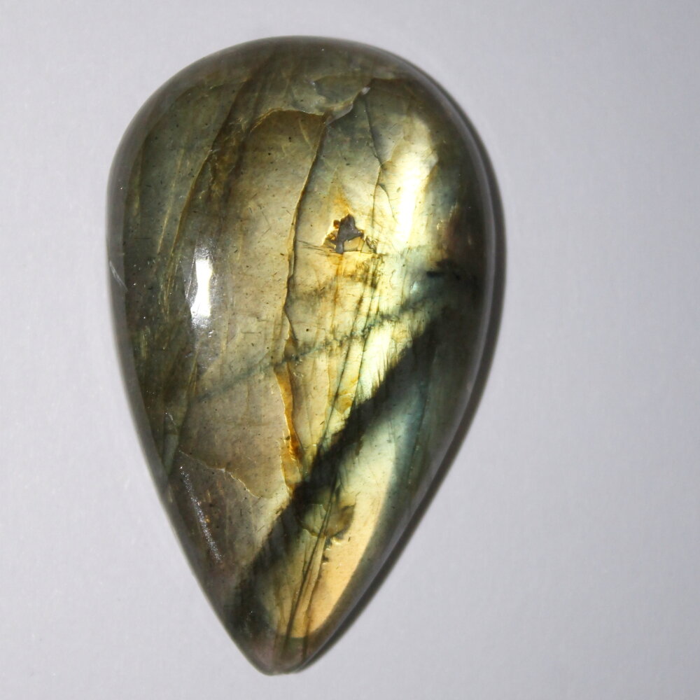 Коллекционный кабошон Лабрадор, 43х26х4 мм, Мадагаскар, "True Stones"