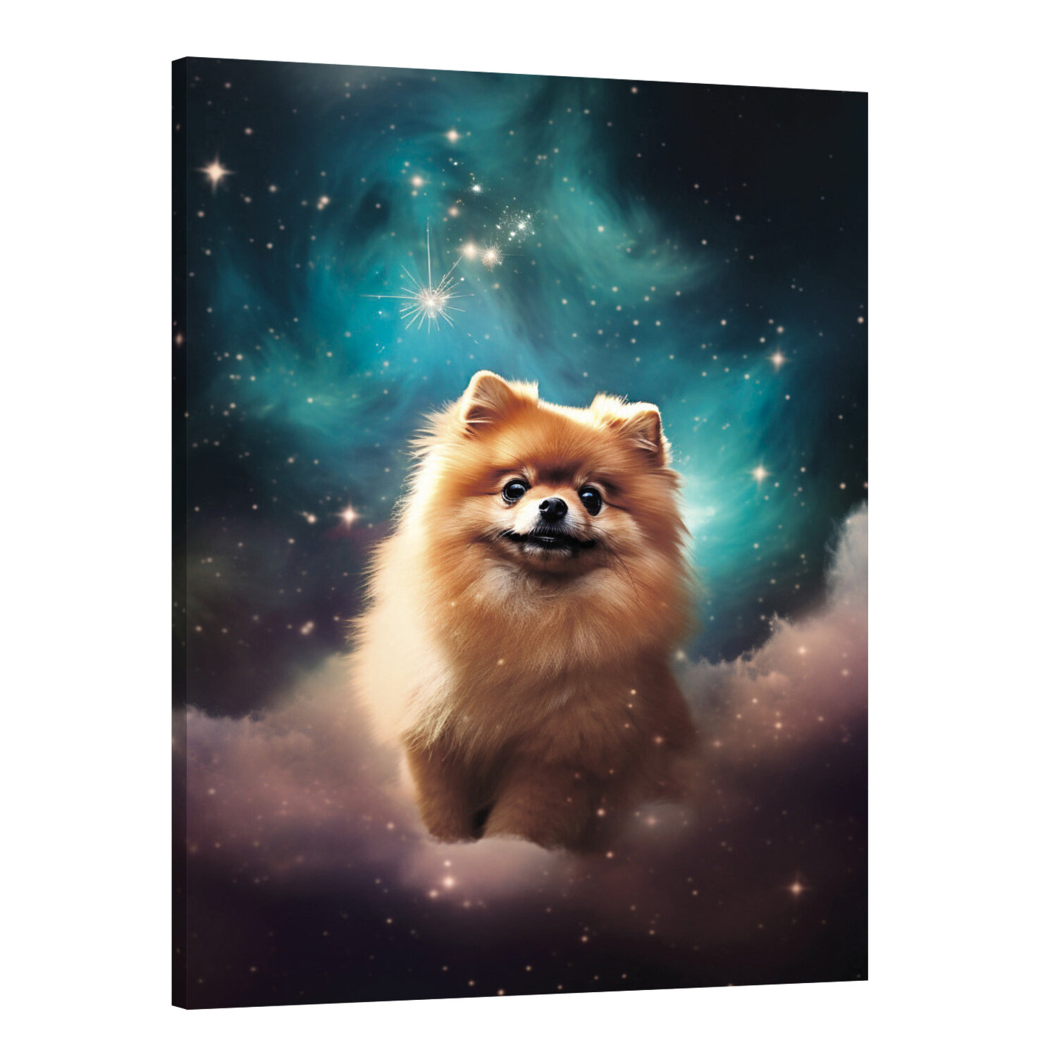 Интерьерная картина 50х70 "Шпиц: элегантность и изящество в одном образе"