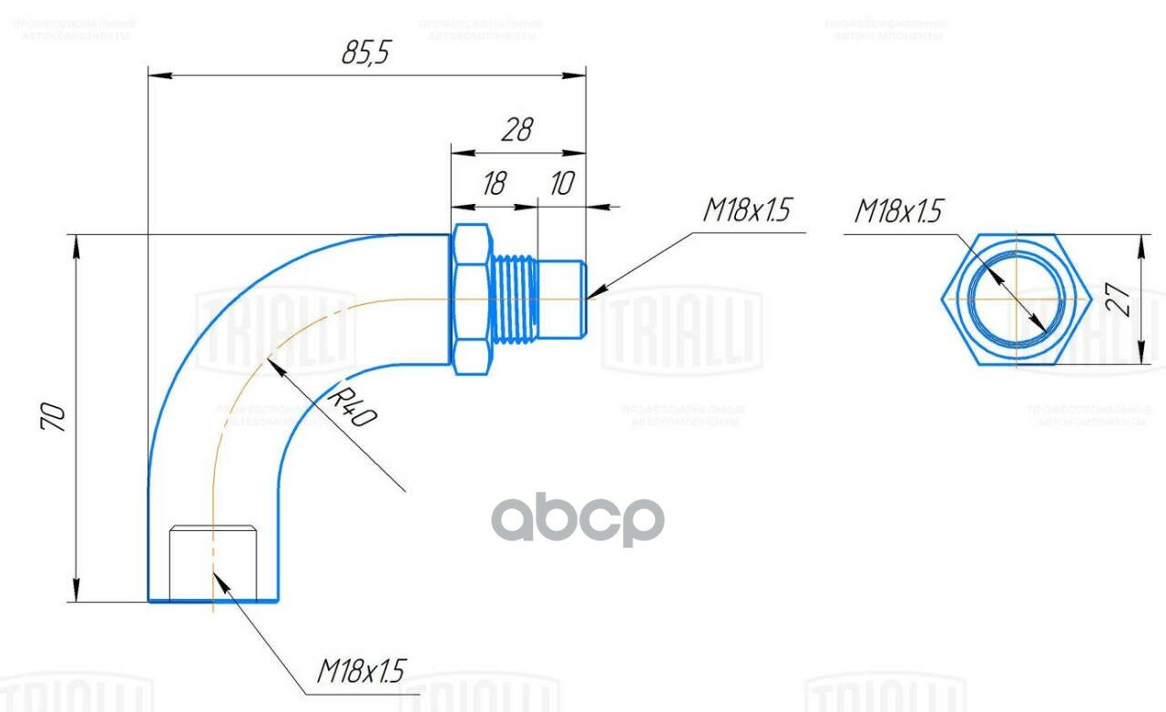 Эмулятор (обманка) датч. кислорода с керам. миникат-ом угловой c адаптерами перемен. сеч. Trialli арт. EMC0091