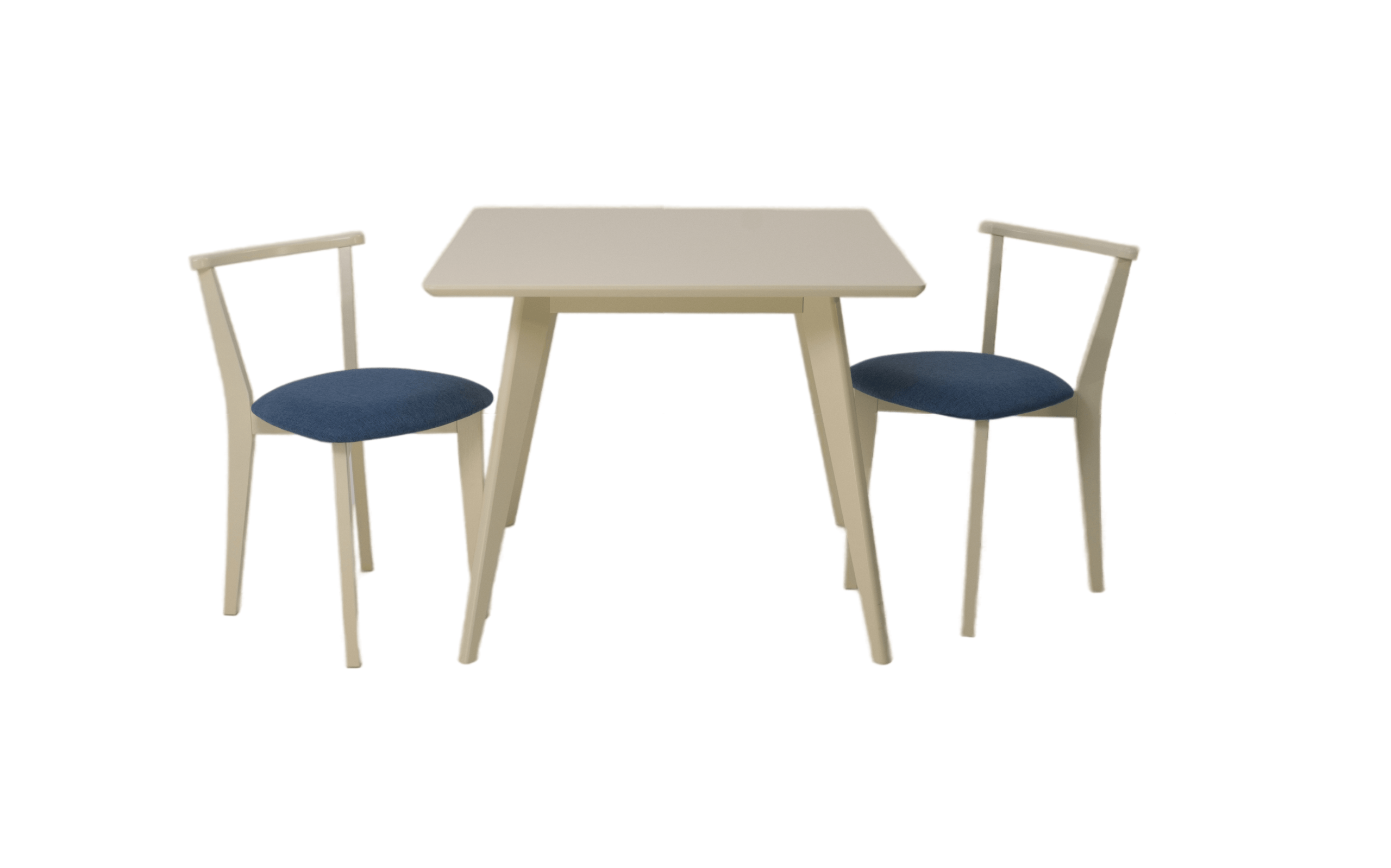 Стол ZiP-mebel Сканди М 100 со стульями Франк Слоновая Кость/Рогожка Синий