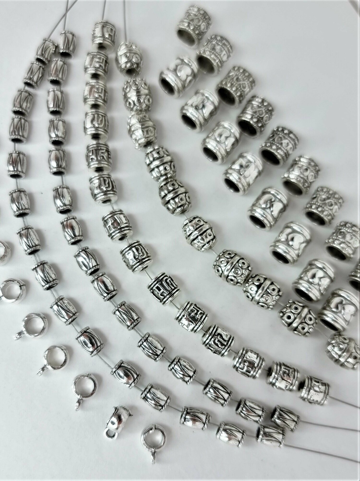 Бусины-Бочонки 6-8мм. Цвет Родий. №34. 82шт.