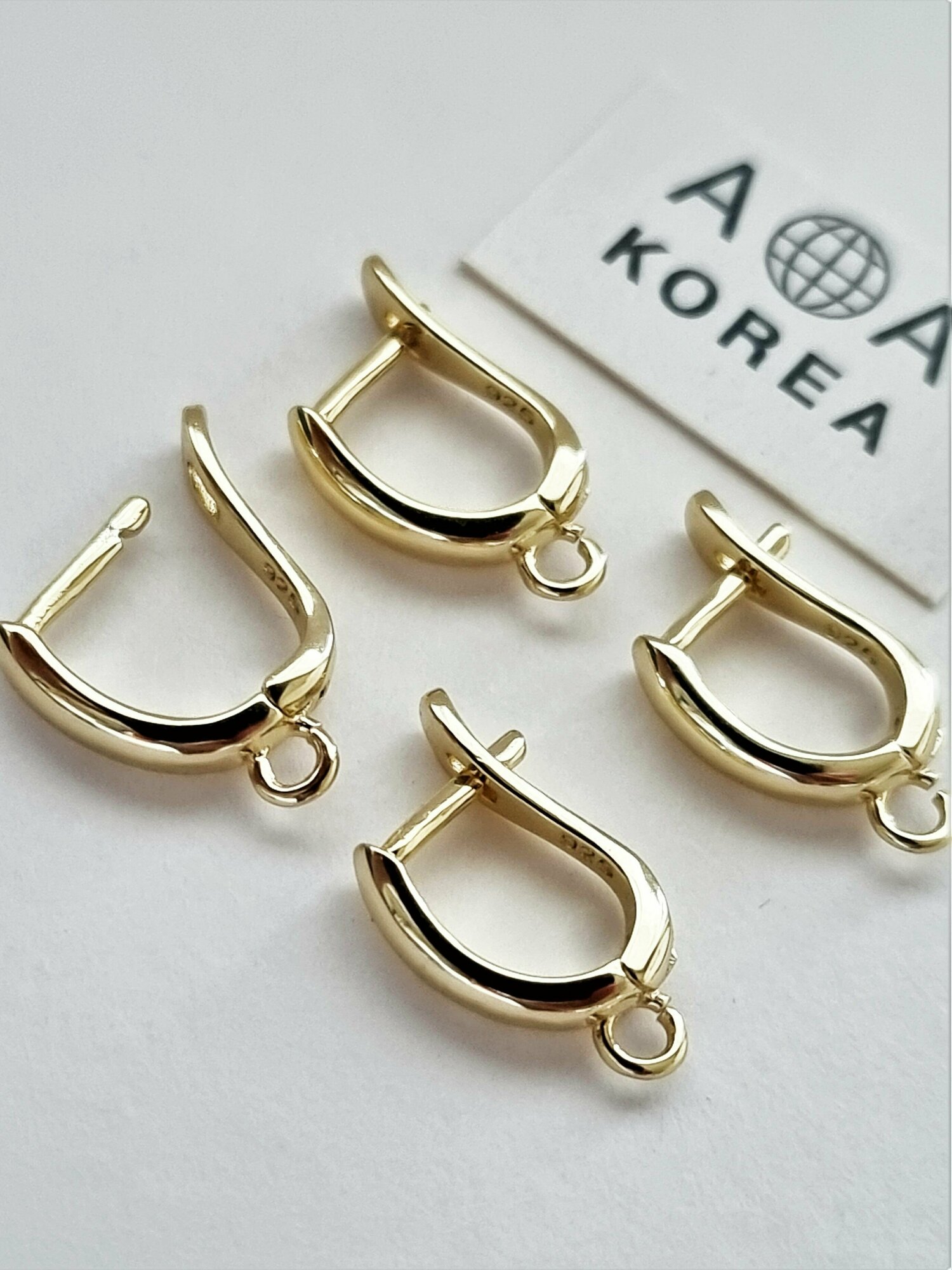 Швензы с английским замком "Гладкие". Золото. 4шт.