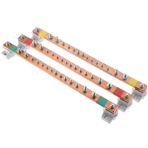 Комплект фазных шин по 14 присоединений медь 950А 500В для шкафа шириной 600мм
