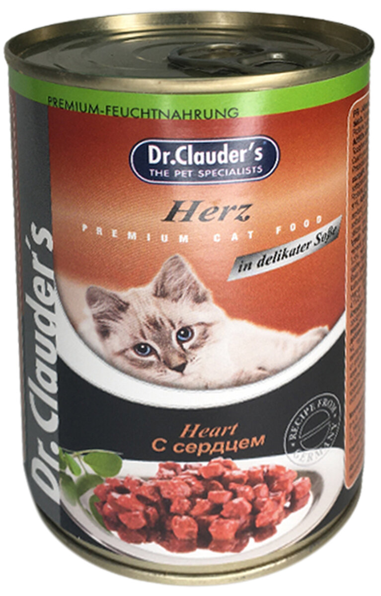 DR. CLAUDER’S для взрослых кошек с сердцем в соусе (415 гр х 12 шт)
