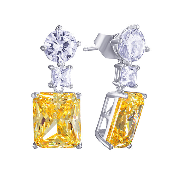 Серьги, серебро, 925 проба, фианит