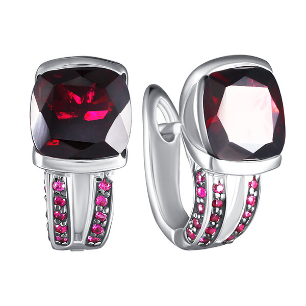 Серьги, серебро, 925 проба, фианит