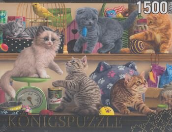 ПазлыKONIGSPUZZLE 1500 деталей. Котята в зоомагазине ФK1500-3508, (Рыжий кот) ()