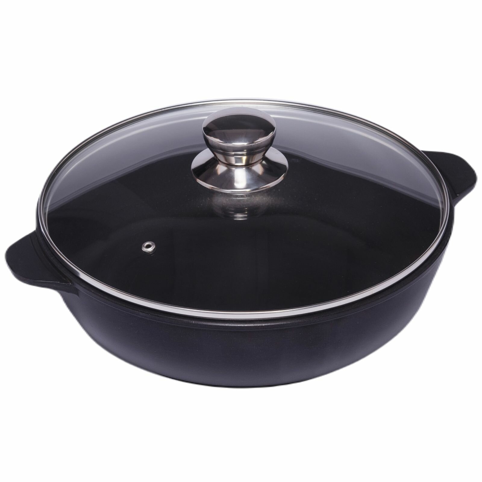 Жаровня Литая Премьера d260 h77 3л Двухслойное АП Со Стеклянной Крышкой П/Уп Гардарика 1826-03-10