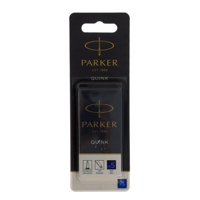 Картриджи чернильные Parker "Cartridge Quink", синие, 5 шт, блистер (1950403)