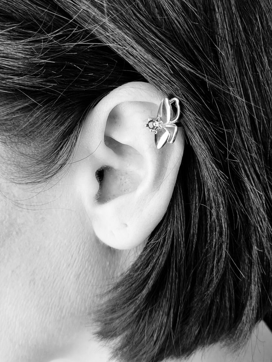 Серьги каффы, кристалл