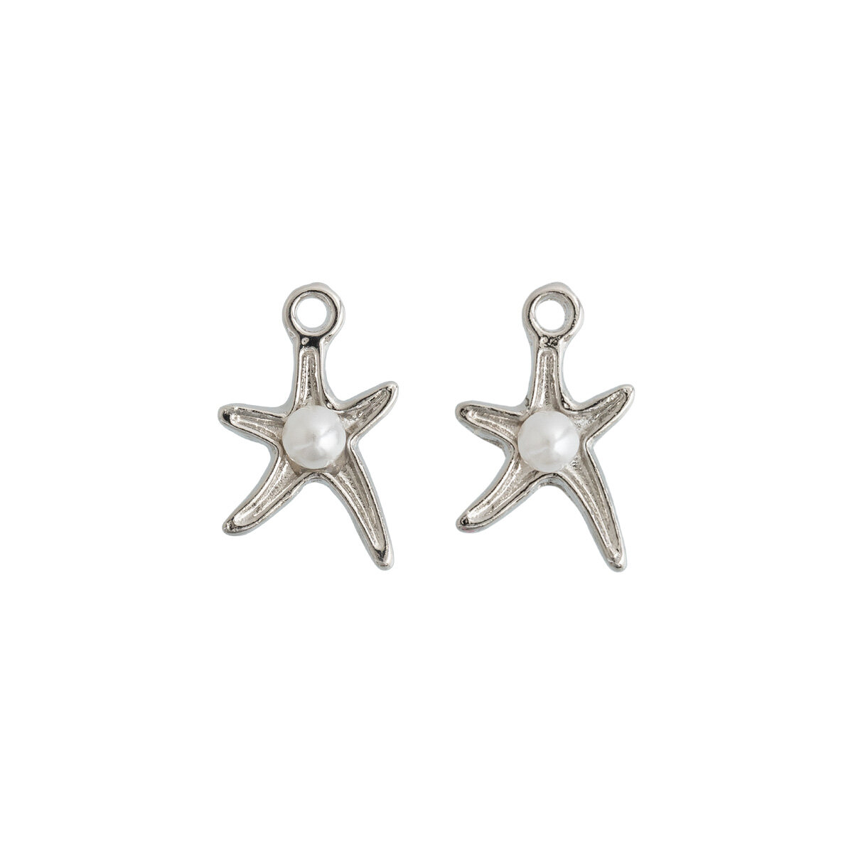 Zlatka Подвеска морская звезда 18 мм, 2 шт, №02, под серебро, стильная бижутерия