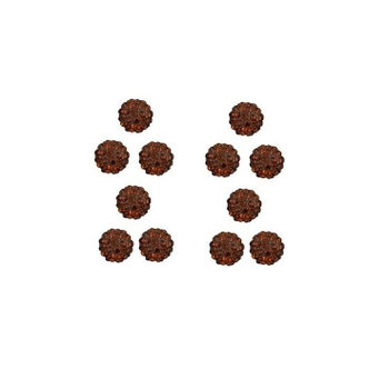 Бусины Zlatka пластиковые со стразами 12 мм, 5 шт, цвет №13 янтарный, 1 упаковка