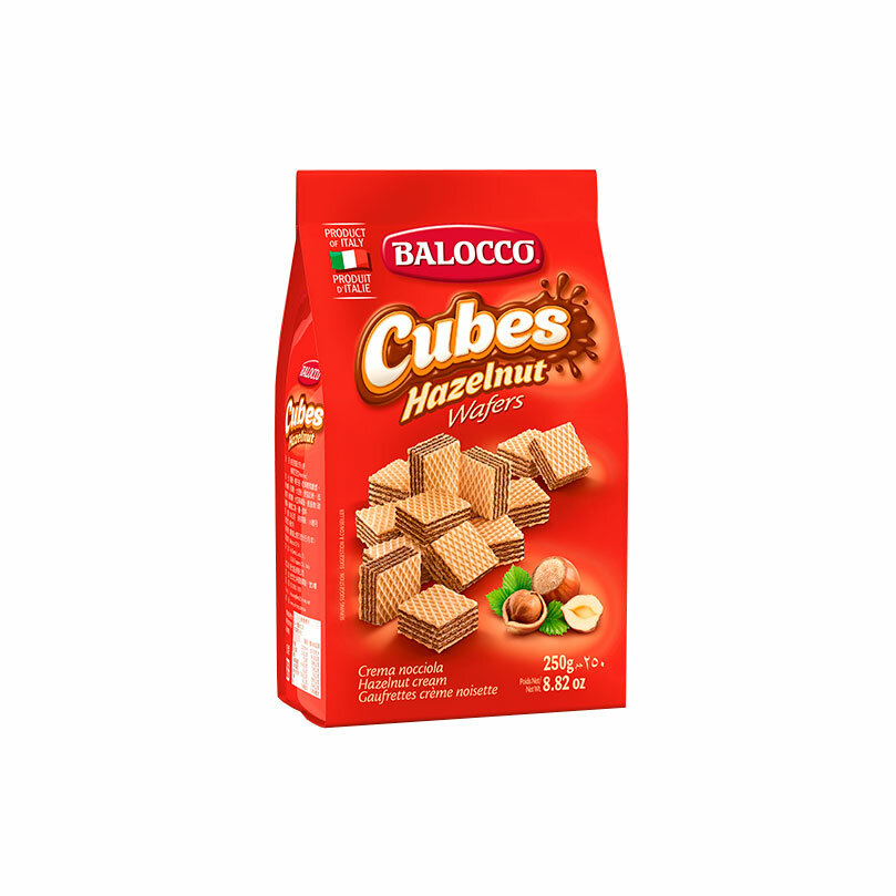 Вафли с ореховым кремом, кубики, BALOCCO, 0,25 кг