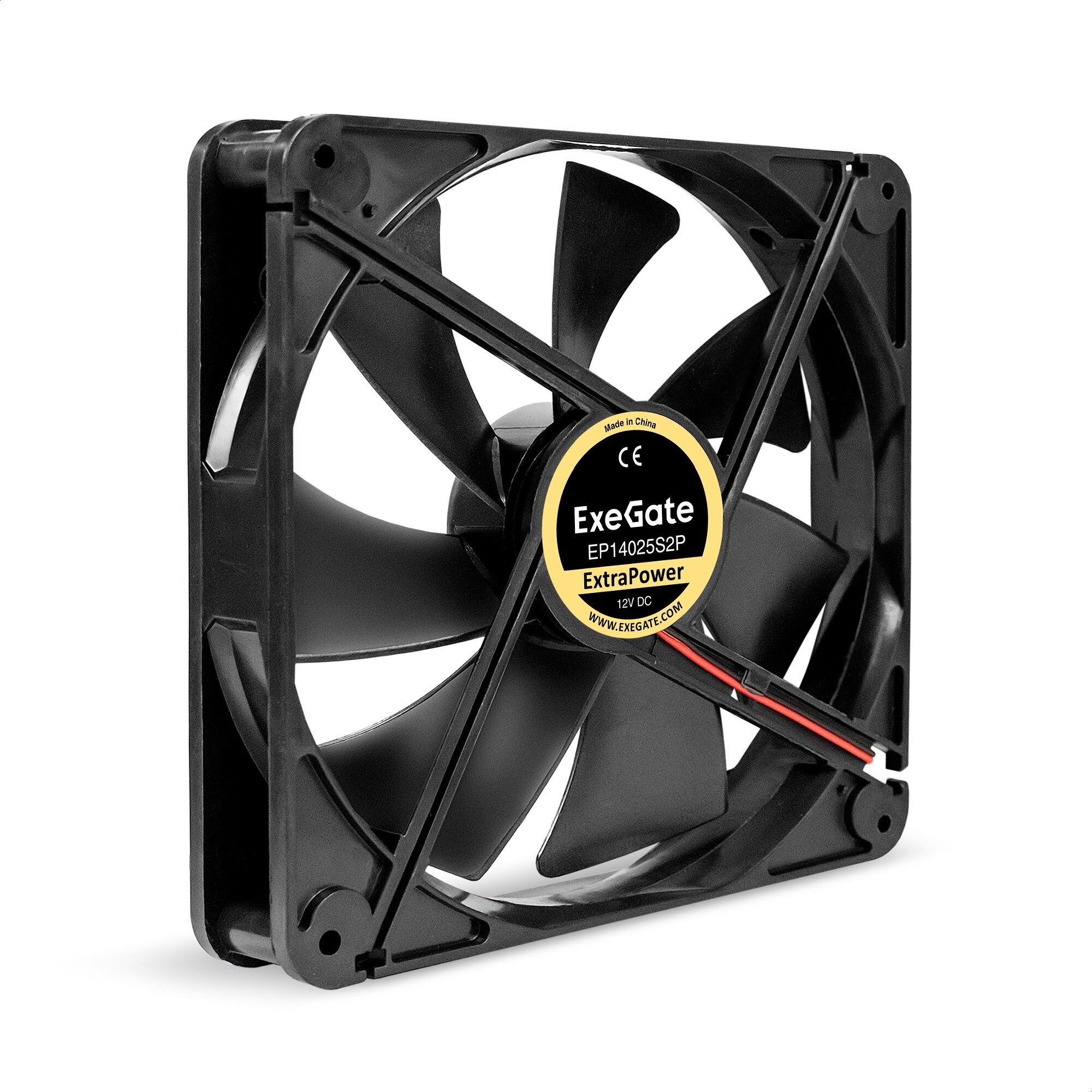 Вентилятор 12В DC ExeGate ExtraPower EP14025S2P (140x140x25 мм, Sleeve bearing (подшипник скольжения), 2pin, 1600RPM, 31dBA) EX295247RUS